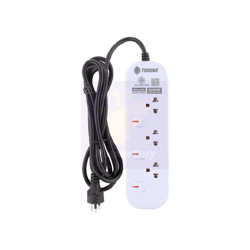 Buy TOSHINO Power Strip (3 port, 3 Switch, 3M) JT3-3M at Best price ...