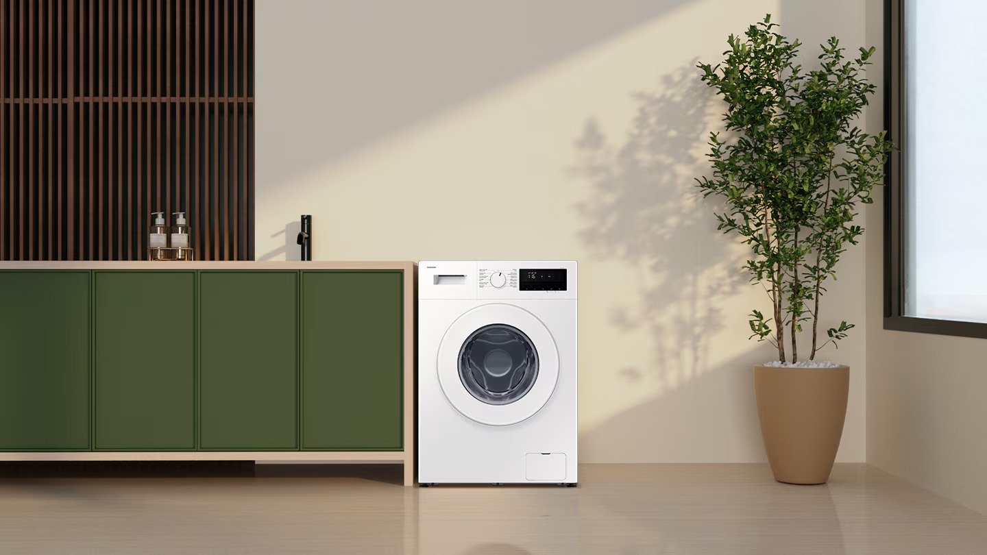 SAMSUNG Front Load Washing Machine Inverter 9 kg WW90FG3M05TWST White ...