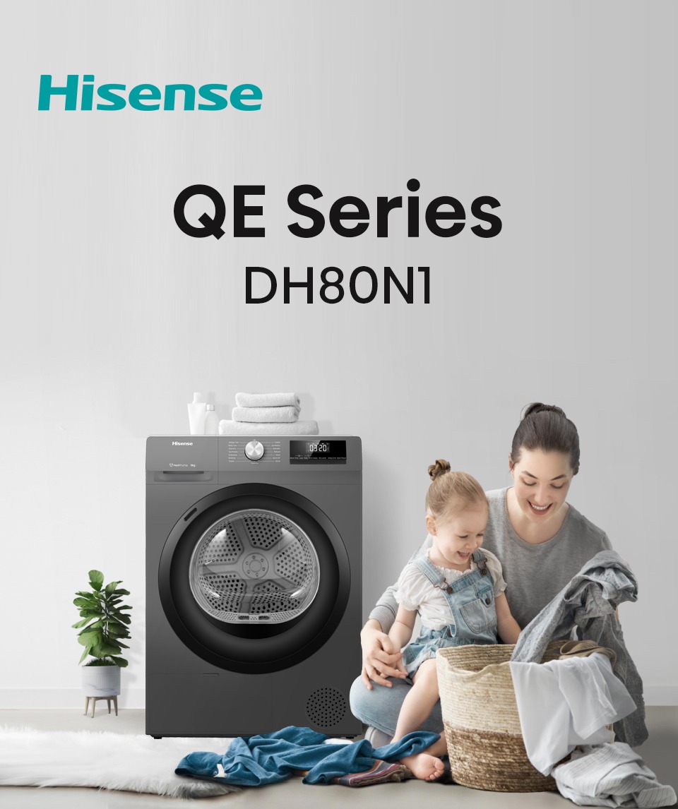 HISENSE เครื่องอบผ้าฝาหน้า (8 kg) รุ่น DH80N1 | ลด 18% | Central Online