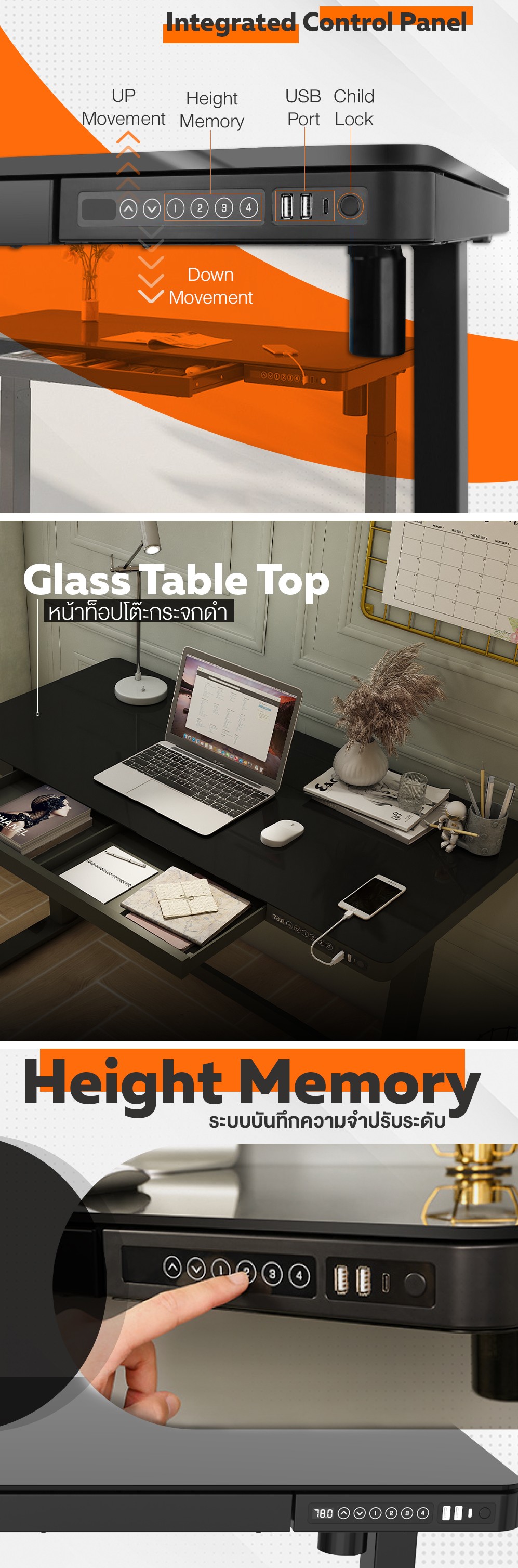 Buy ERGOTREND Sit 2 Stand Ergonomic Desk (Black) Glass Desk at Best ...